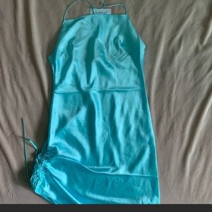 DANNIJO | Dresses | Dannijo Silk Turquoise Ruched Ocean Mini Slip Dress ...